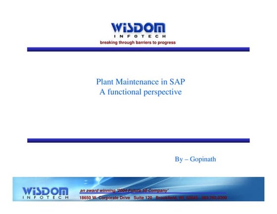 SAP PM Plant Maintenance Overview | PDF