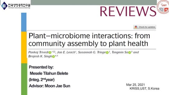 Plant microbiome and plant disease resistance | PPT