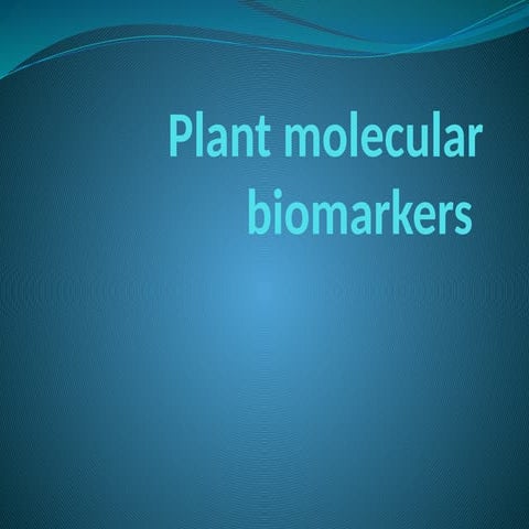 plant molecular bio markers.pptx . | PPTX