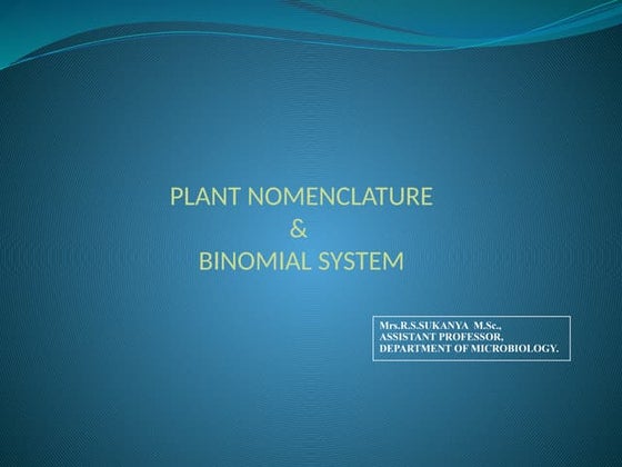 Binomial nomenclature | PPTX