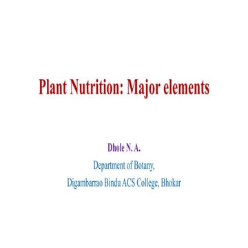 Plant nutrition major elements | PPTX
