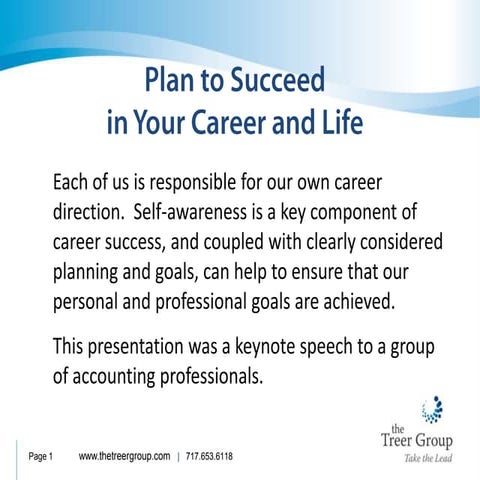 Plan To Succeed in Your Career and Life | PPTX