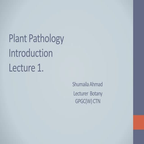 Plant pathology (lecture 1) | PPT