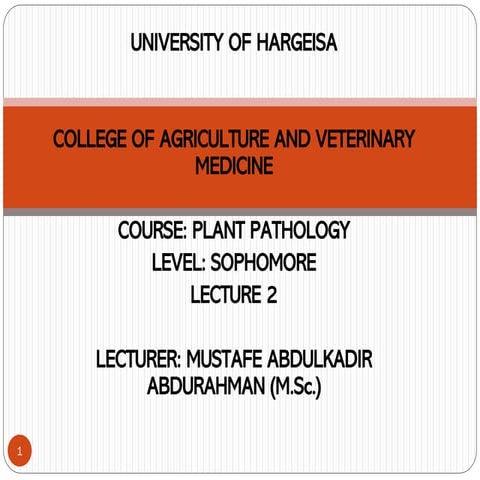 Plant Pathology Lecture 2,.pdf | Infectious Diseases | Diseases and ...