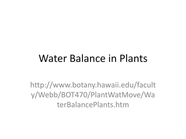 Role of water in plants | PPTX