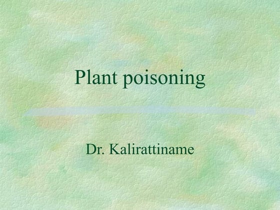 Plant poisons | PPT