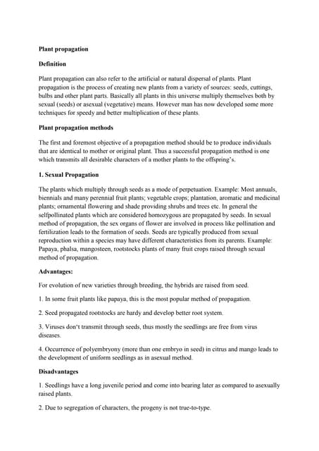 Asexual propagation.pptx | Woodworking | Arts and Crafts