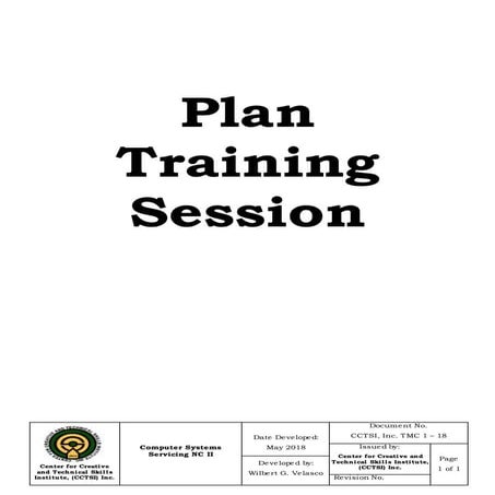 Plan training session | DOCX | Science