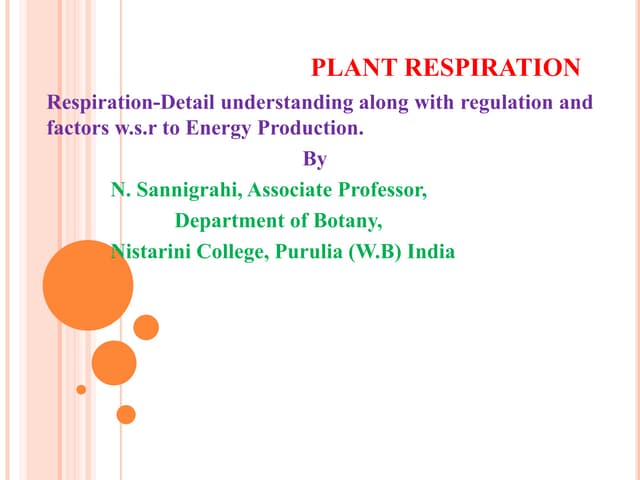 respiration in plants | PPTX