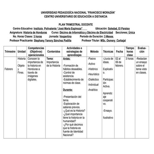 PLAN TRIMESTRAL DE HISTORIA DE HONDURAS.docx