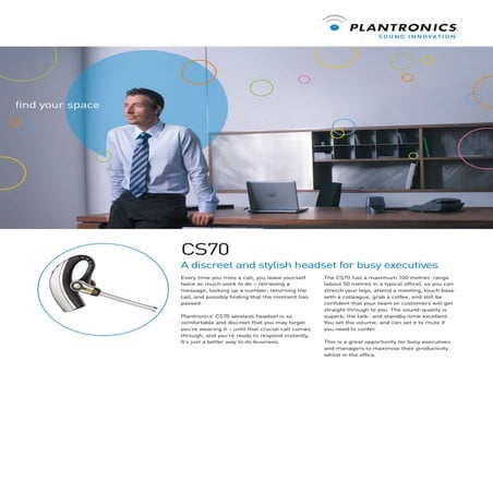 Plantronics cs70 data sheet | PDF