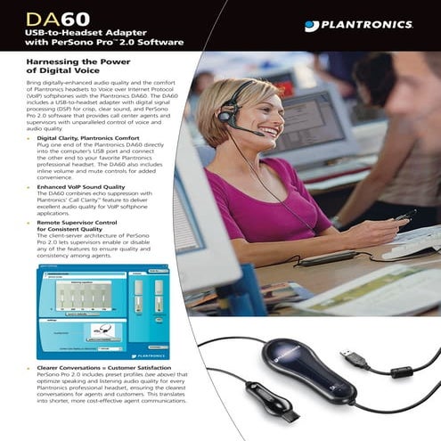 Plantronics da60 data sheet | PDF