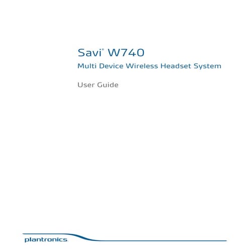 Plantronics savi w740 user guide | PDF