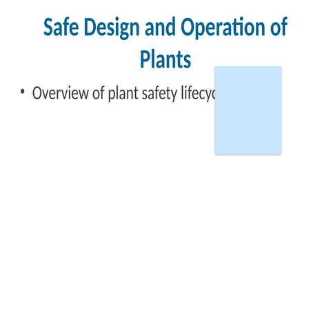 Comprehensive Guide to Safe Design and Operation of Industrial Plants ...