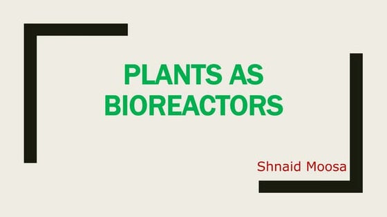 Bioreactors for plant cell cultures | PPT