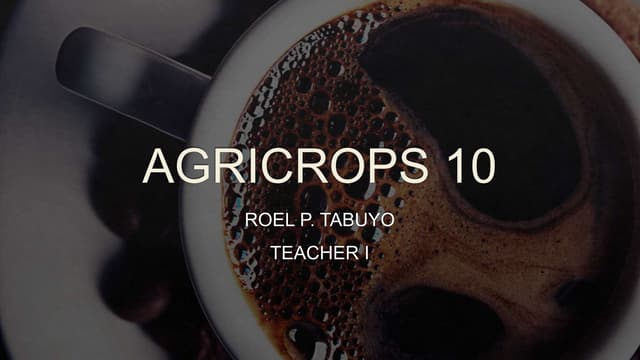 agricultural crops production for grade 9 | PPTX