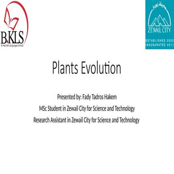 Plants Evolution for Grade 12 Students American Division | PPT