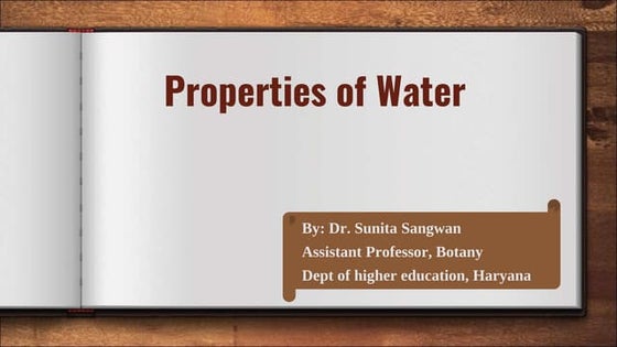 Properties of Water Presentation | PPT