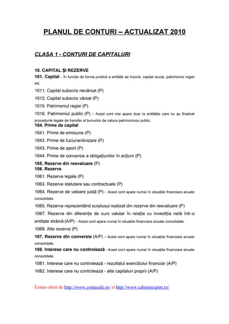 Planul general de conturi | PPTX