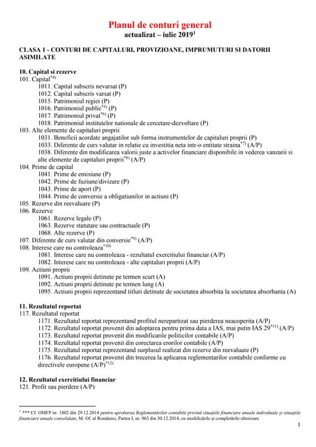 Planul general de conturi | PDF