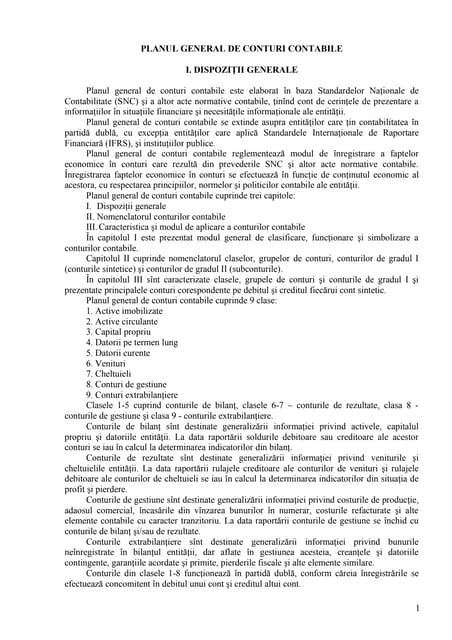 Planul general de conturi | PPTX