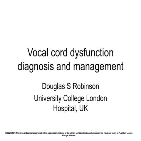 Vocal cord dysfunction | PPTX