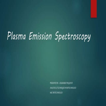 Plasma Emission Spectroscopy...........pptx