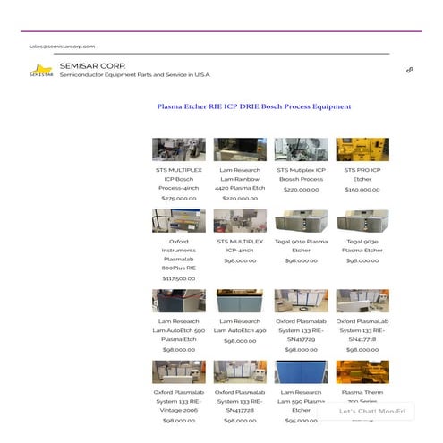 Plasma etcher rie icp drie bosch process equipment | PDF