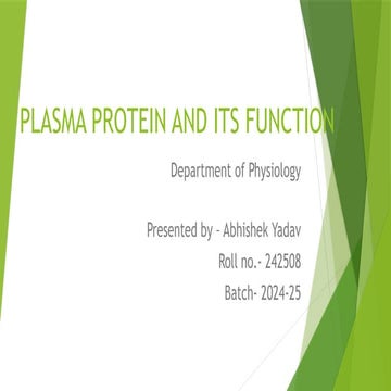 PLASMA PROTEIN AND ITS FUNCTION abhishek .pptx