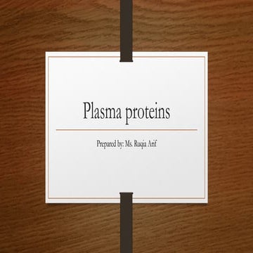 Plasma proteins - Blood Plasma Proteins ppt | PPTX