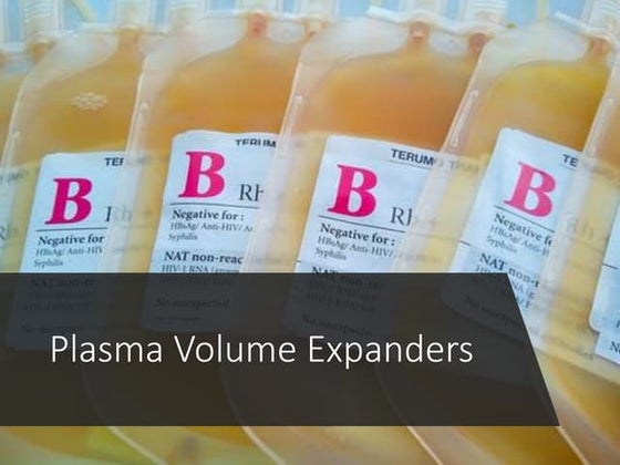 Plasma volume expanders | PPTX