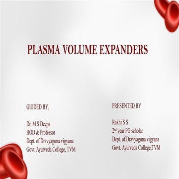 Plasma volume expanders | PPTX