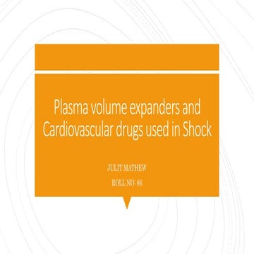 Plasma volume expanders | PPTX
