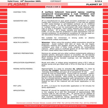 Plasmet - Protective Coating | PDF
