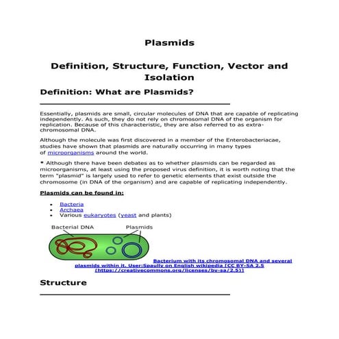 Plasmid: types, structure and functions. | PPTX