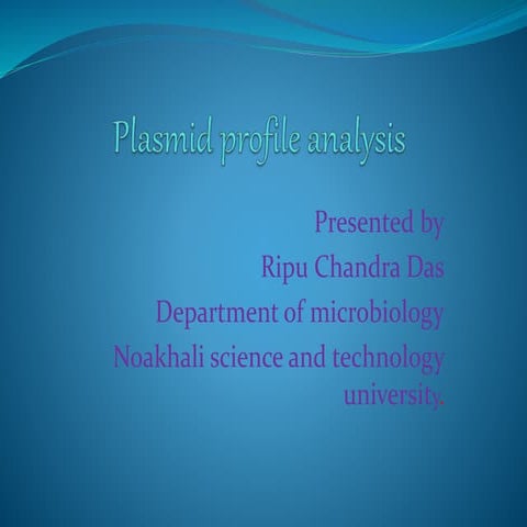 Plasmid profile analysis overview | PPTX