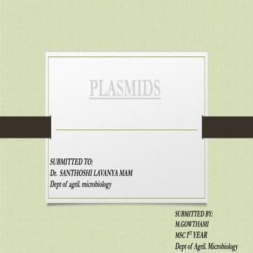 Plasmids Pptx Microbiology Biotechnology Pptx