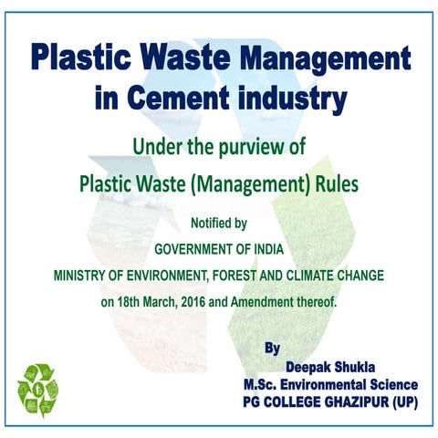 Plastic Waste Management in Cement industry | PPTX