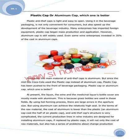 Plastic cap or aluminum cap | PDF | Chemistry | Science