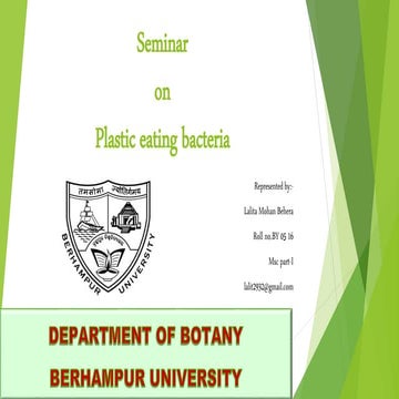 Plastic eating bacteria | PPTX