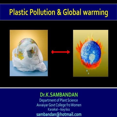 Plastic pollution ppt | PPT