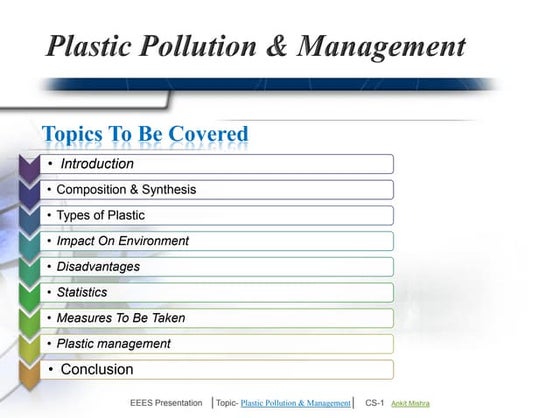 Plastic pollution ppt | PPT