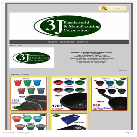 Plastic Products - 3J Plasticworld & Merchandising Corporation | PDF