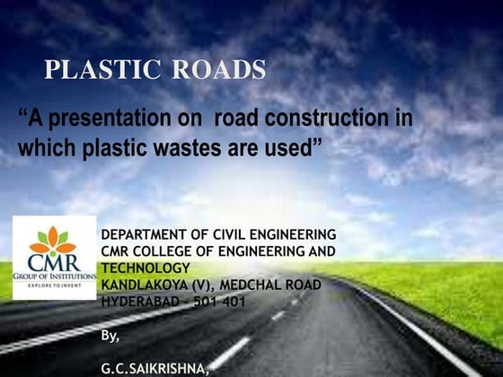 Use of plastic waste in road construction | PPT | Indoor Environmental Quality | Home & Garden