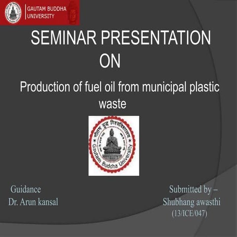Plastic waste ppt | PPTX
