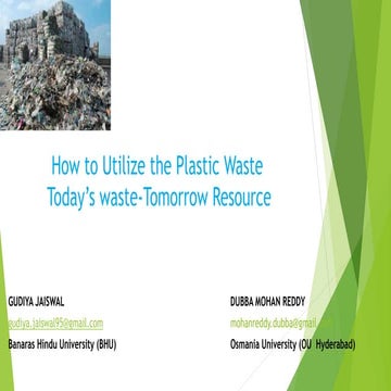 Plastic Waste Management and Recycling Technologies | PPTX