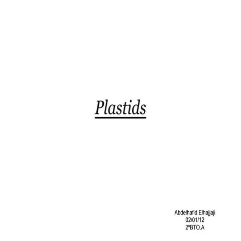 Plastids | PDF | Biological Sciences | Science