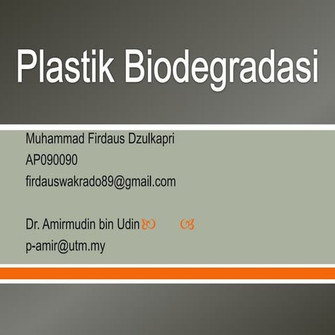 Plastik biodegradasi powerpoint | PPTX
