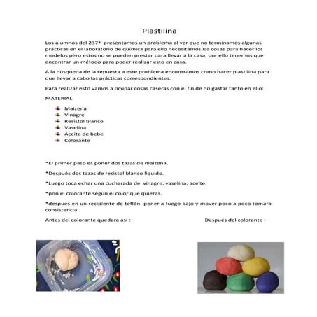 ¿Como crear plastilina casera? | PPTX