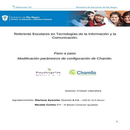 Plataforma educativa en la red escolar, modificación parametros ...